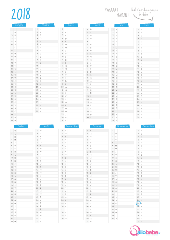 Calendrier 2018 à Télécharger et Imprimer Gratuitement